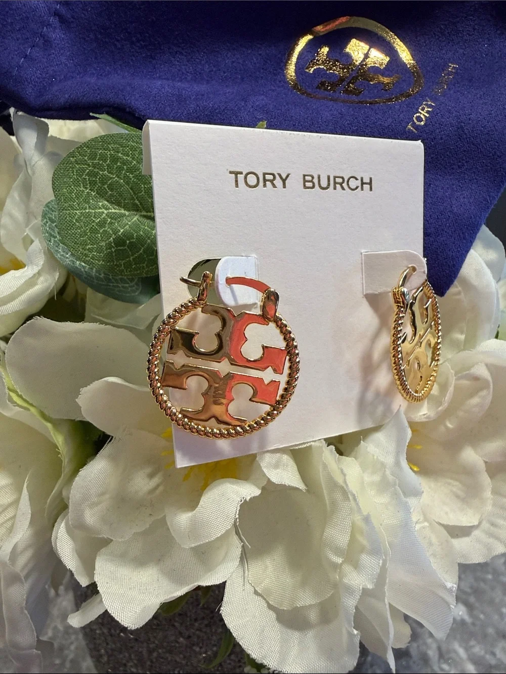 Tory Burch | Jewelry | Tory Burch Round Drop Earrings With Dust Bag ...